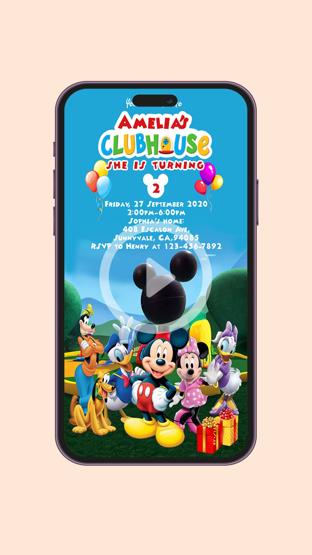 Personalized Mickey Mouse Clubhouse Party Invites