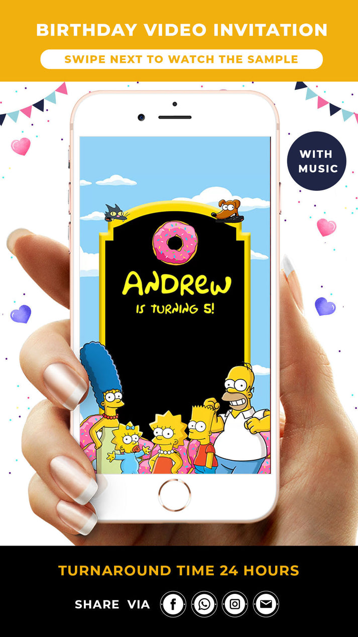 Simpsons Birthday Video Invitation – Crsti Custom Designs