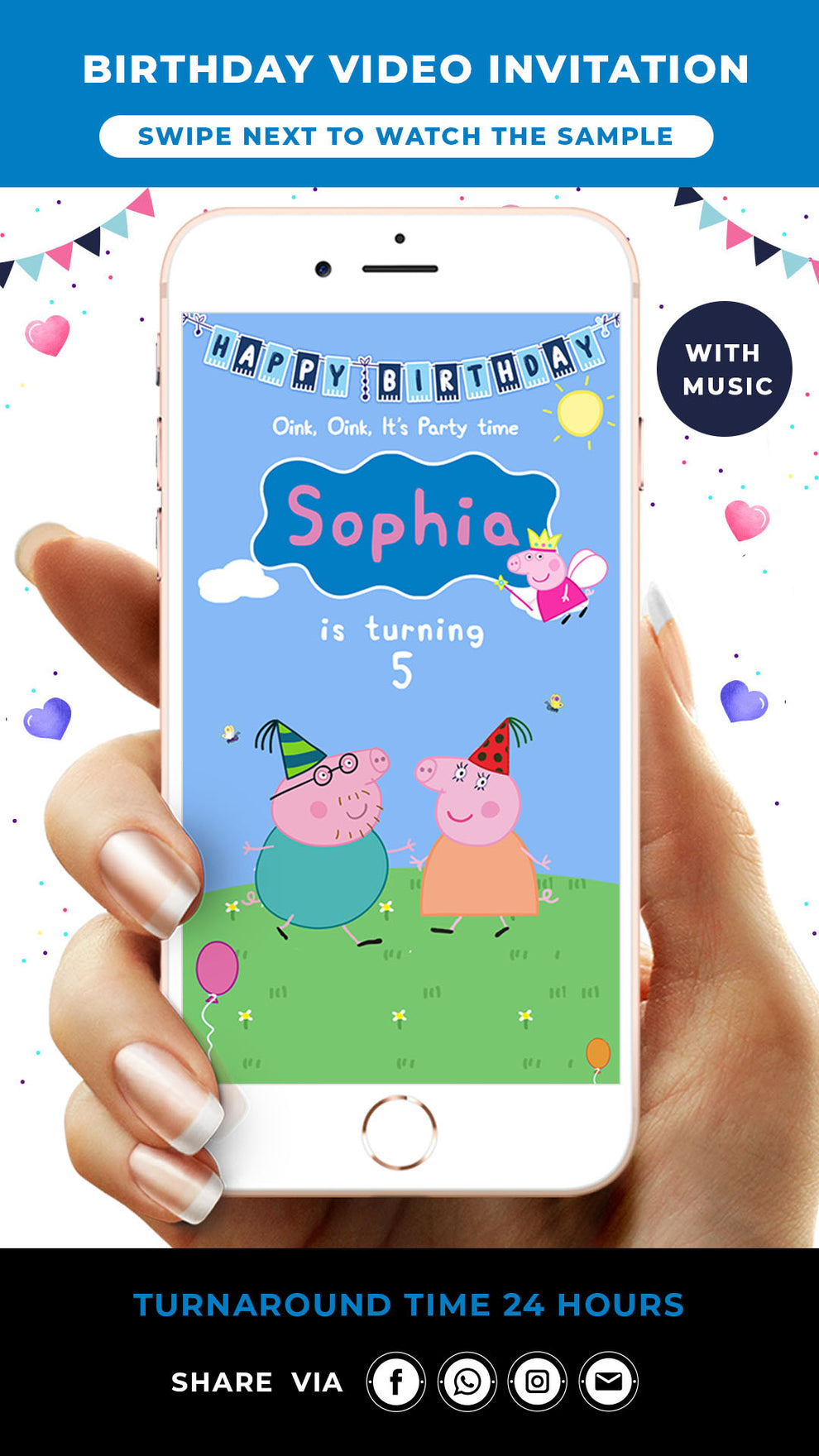 Peppa PigBirthday Video Invitation – Crsticustomdesigns