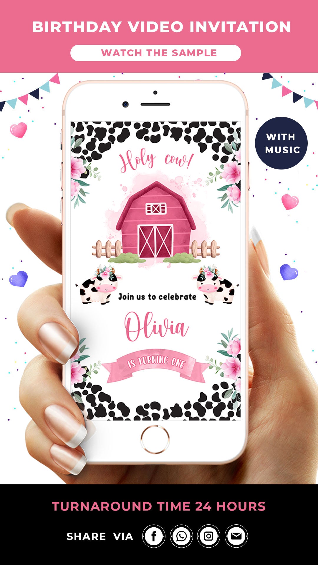 Holy Cow Birthday Video Invitation – Crsticustomdesigns