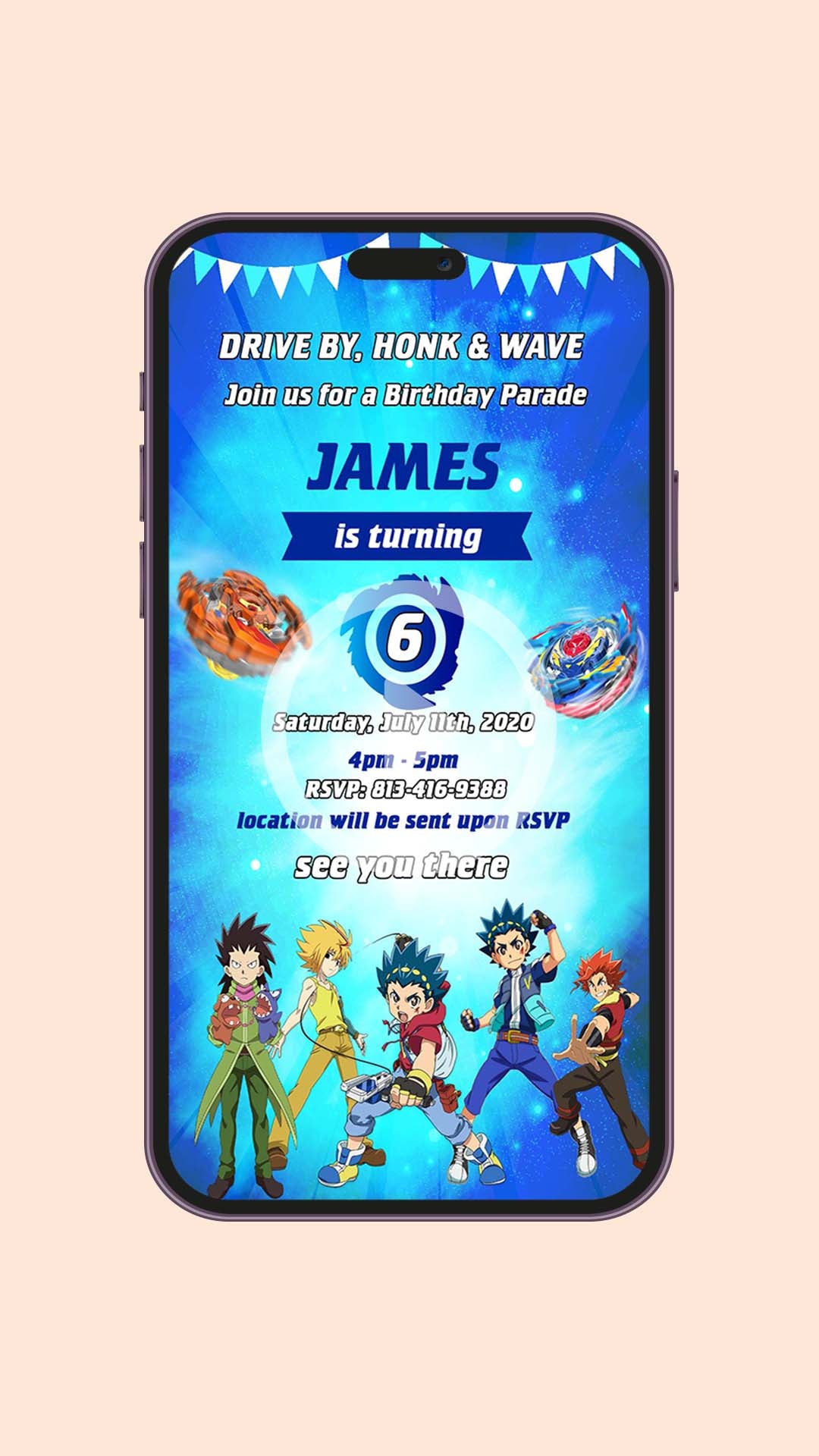 BeyBlade Birthday Video Invitation – Crsticustomdesigns