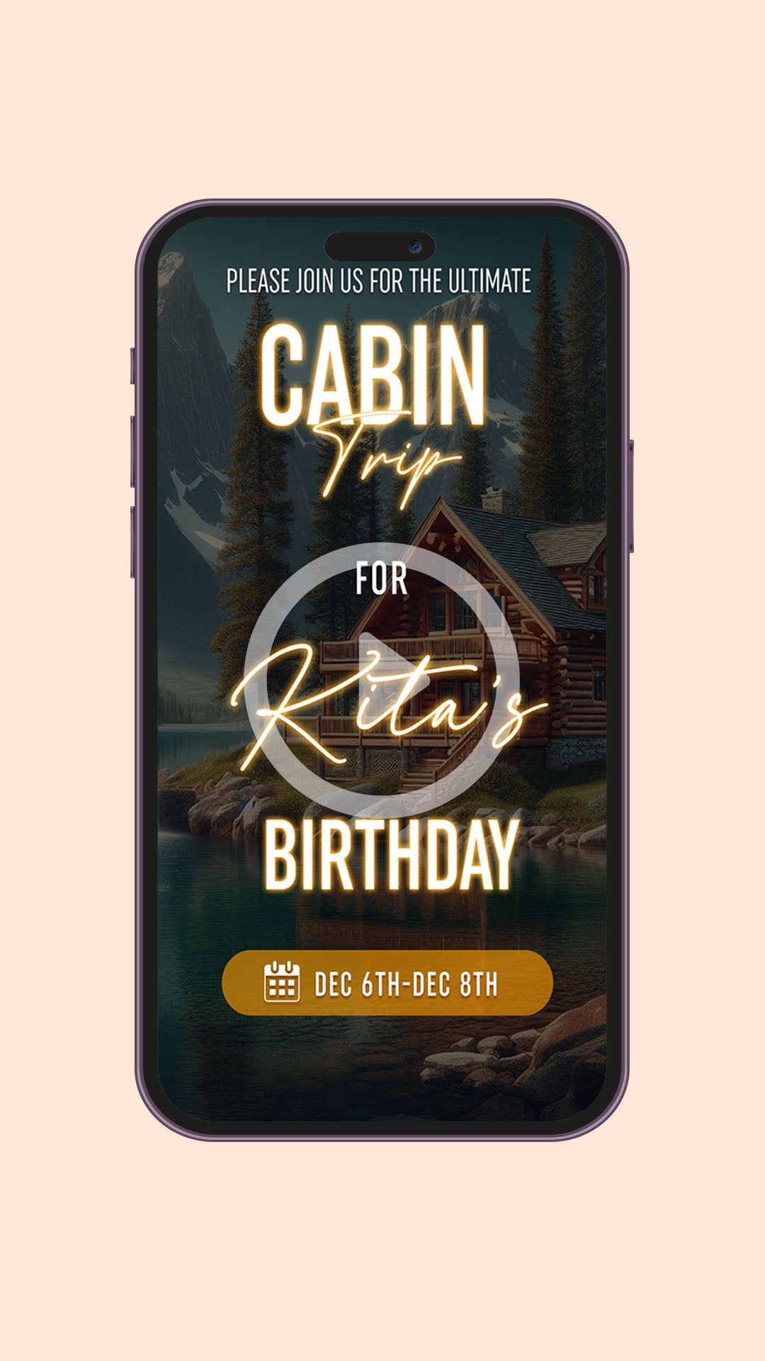 Cabin Trip Itinerary Video Invitation – Crsti Custom Designs